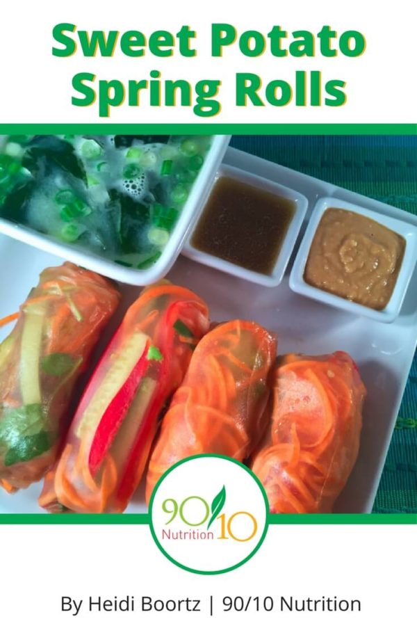 Sweet Potato Spring Rolls with 2 Dipping Sauces – 90/10 Nutrition